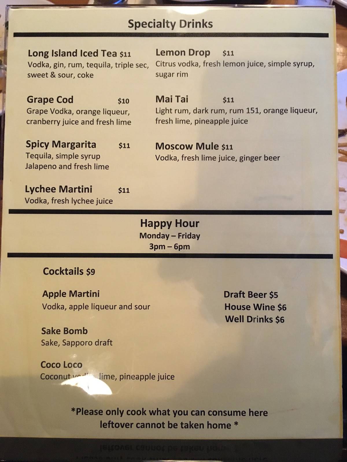 Menu at Jasmine Mongolian Grill restaurant, Federal Way, Pete von ...