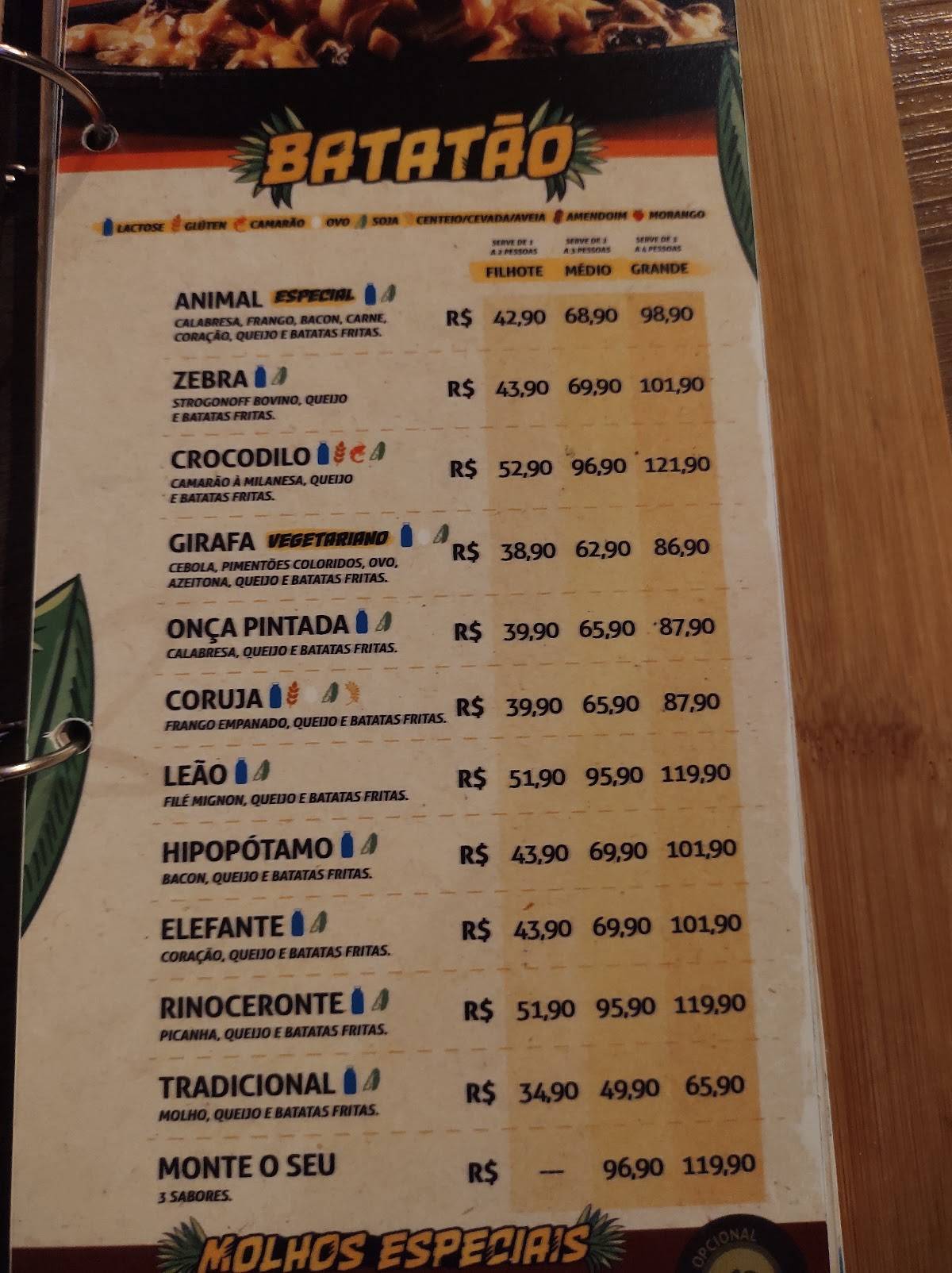 Menu em Mundo Animal Lanchonete Temática pub & Bar, Joinville
