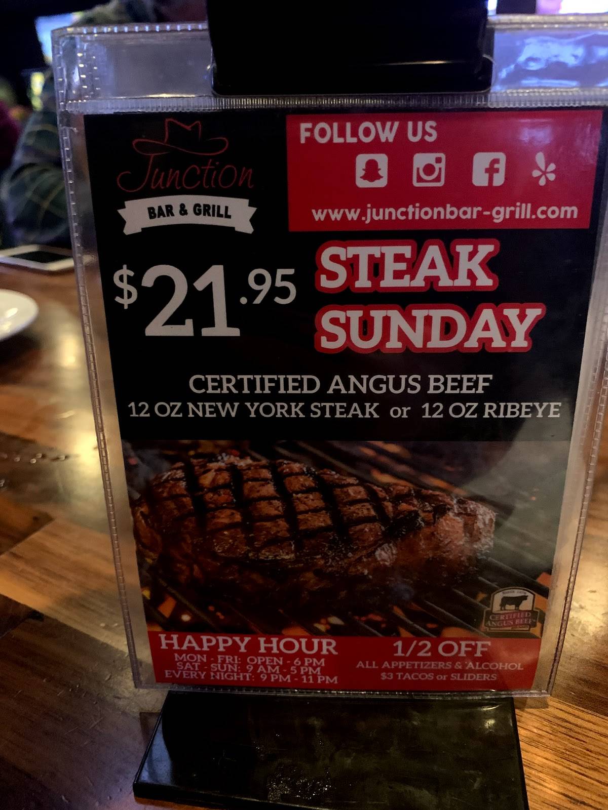 Menu at Junction Bar & Grill, El Cajon, 777 Jamacha Rd