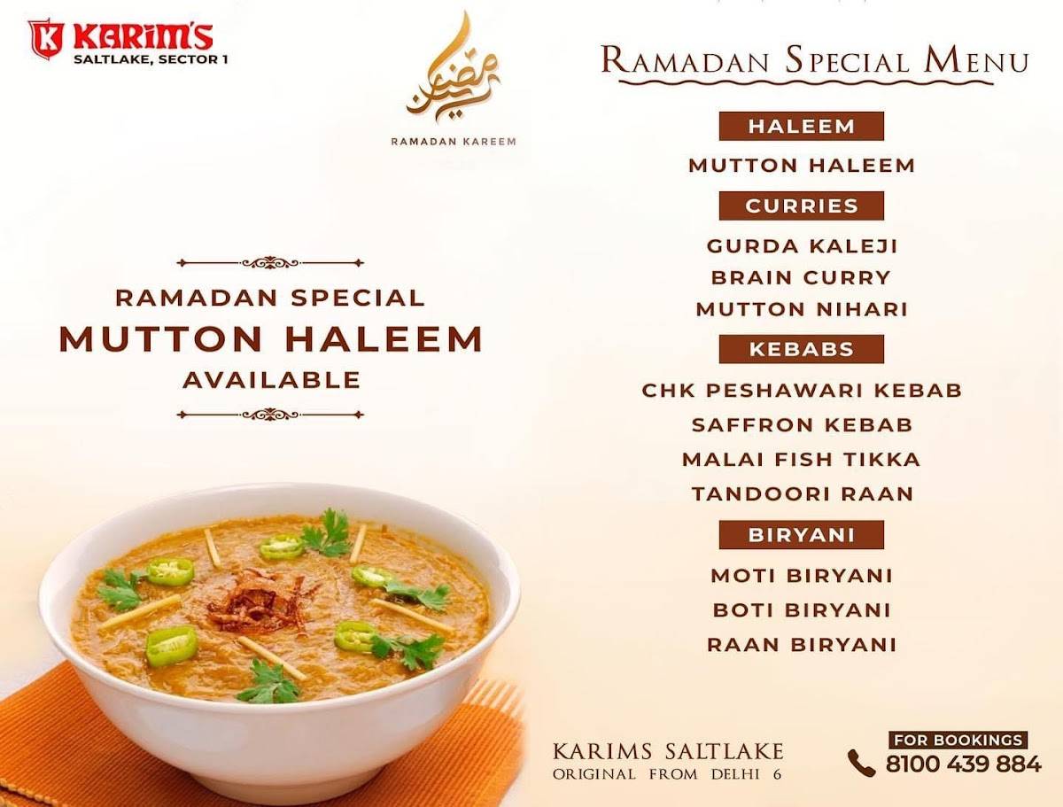 Menu at KARIM'S ( Original From Jama Masjid Delhi 6 ) - Salt Lake, Kolkata