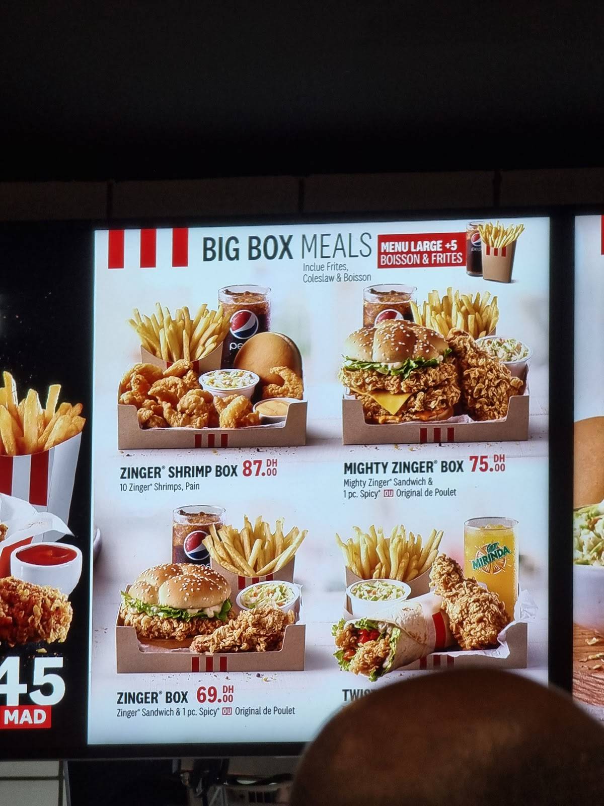 Speisekarte von KFC restaurant, Kenitra