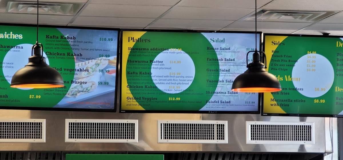 Menu at Kabab Falafel Addiction restaurant, Rehoboth Beach, Coastal Hwy