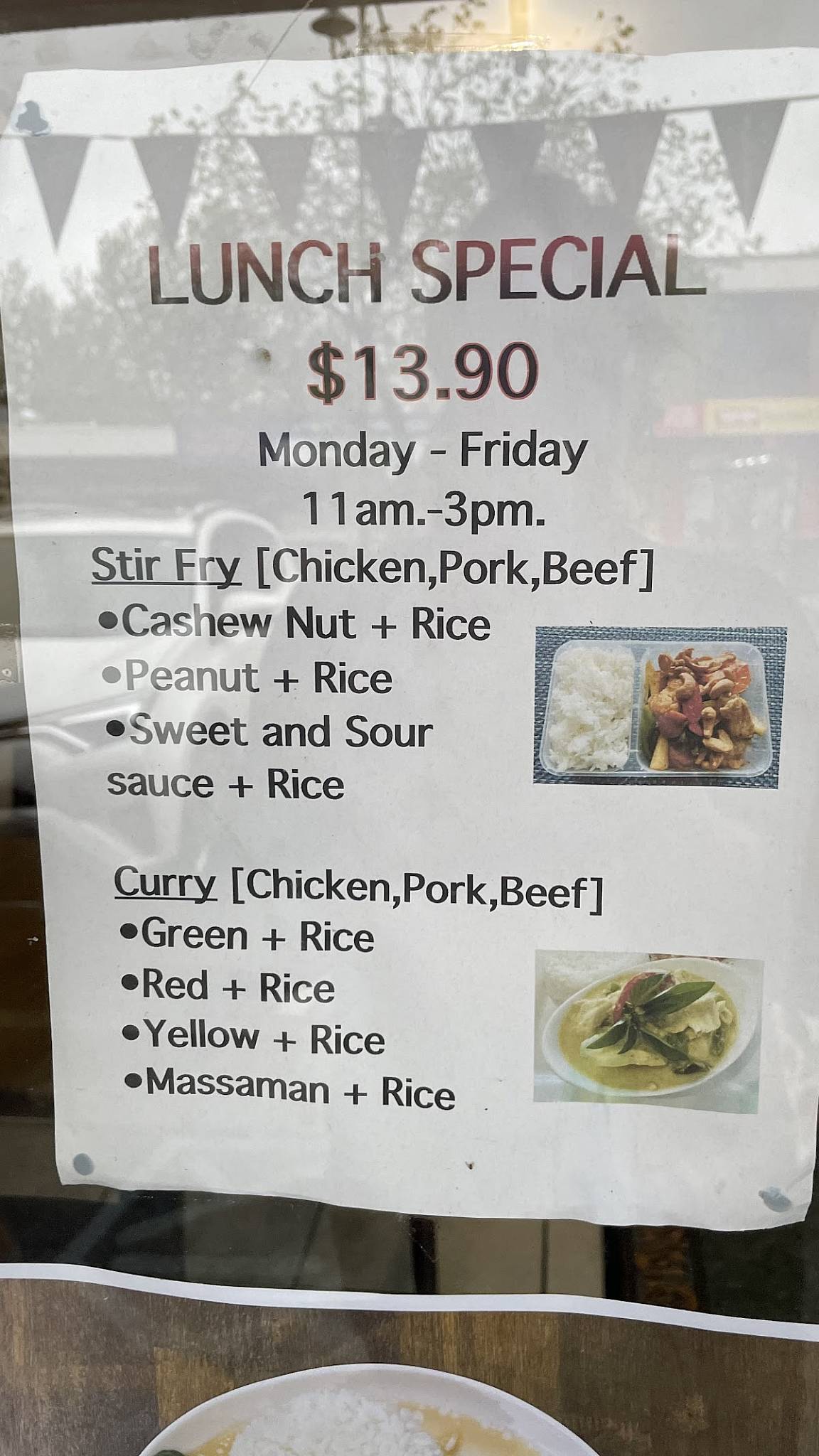 Menu at Kang Thai restaurant, Bendigo, 25-27 Williamson St
