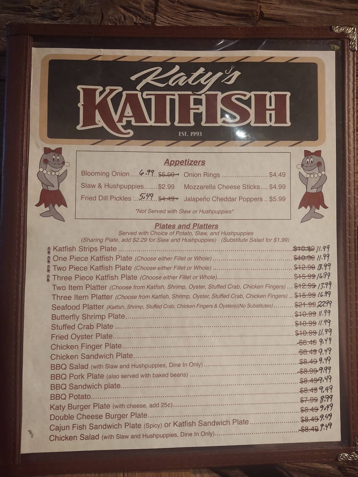 Menu at Katy's Katfish restaurant, Rainsville, Main St E