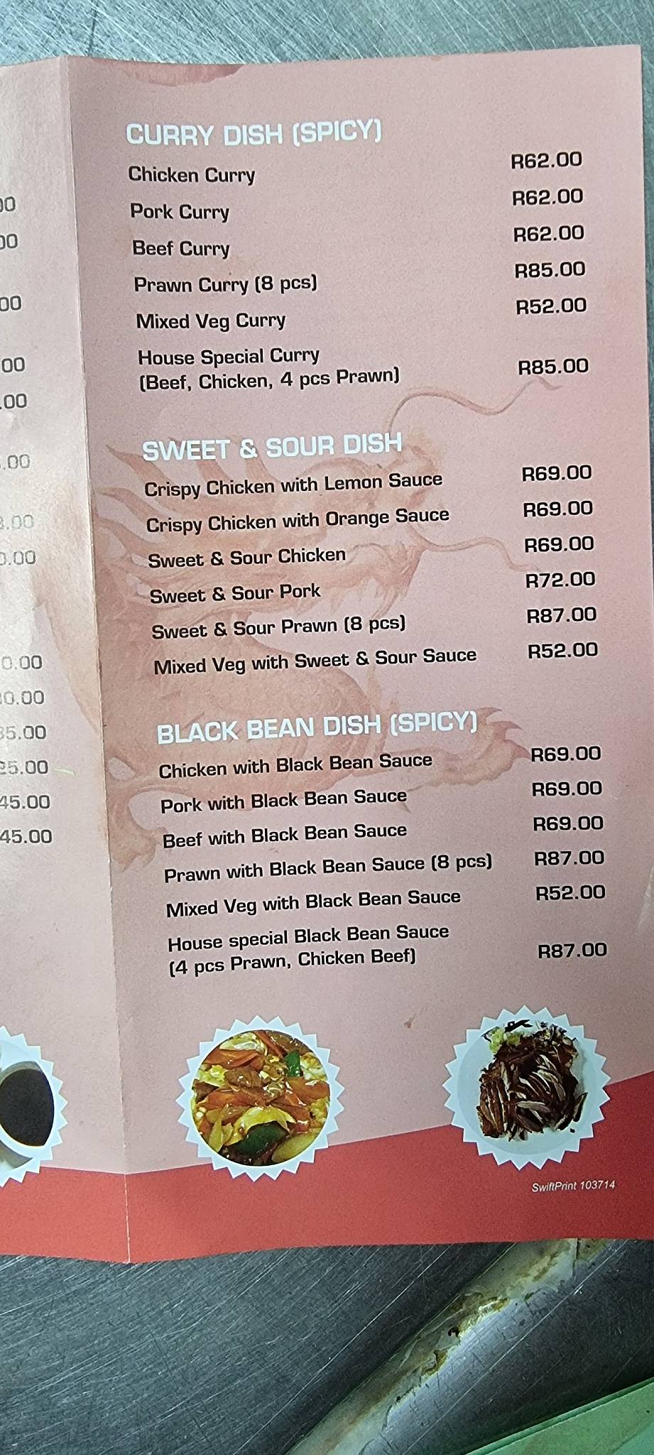 Menu at Dragon House Chinese Restaurant & Sushi Bar, Kimberley