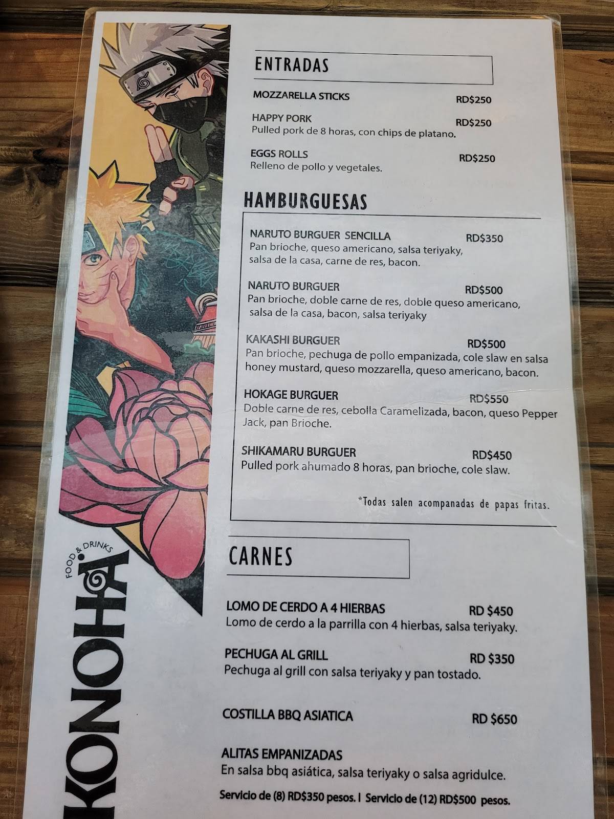 Menu at Konoha Food and Drinks restaurant, Santiago De Los Caballeros