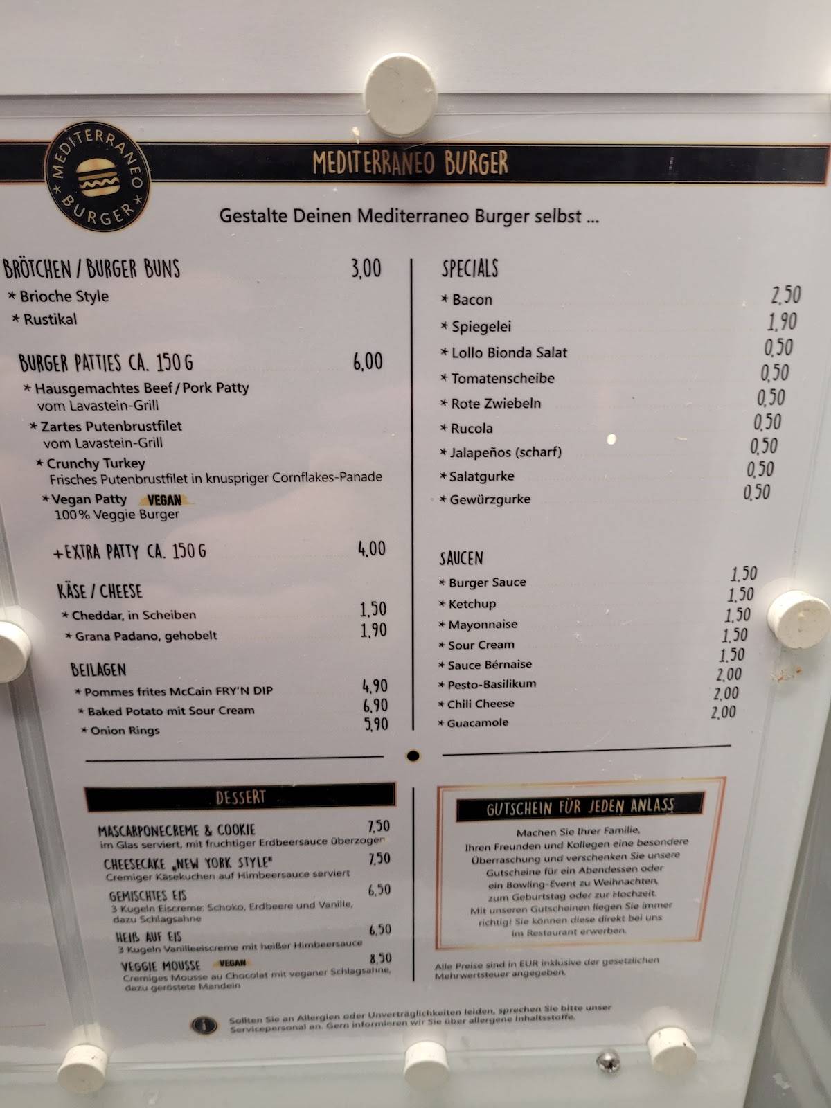 Speisekarte von Kroatien Restaurant Mediterraneo, Ahrensburg