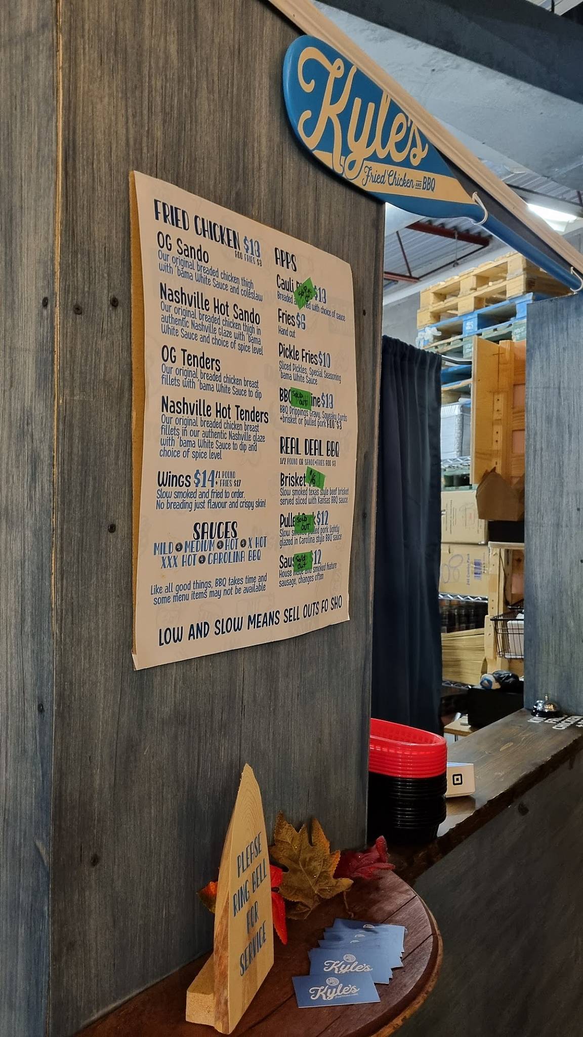 Menu at Kyle's Fried Chicken + BBQ, London