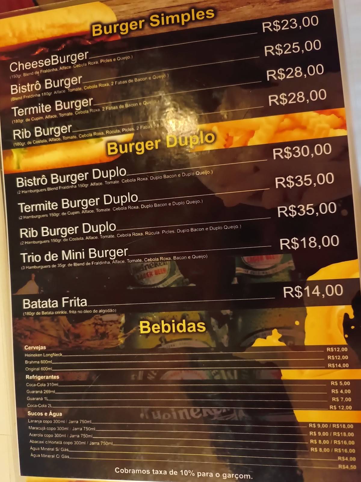 Menu em L&LBurger restaurante, Juína