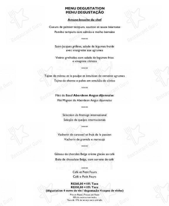 Menu au L'etoile restaurant, Oyonnax