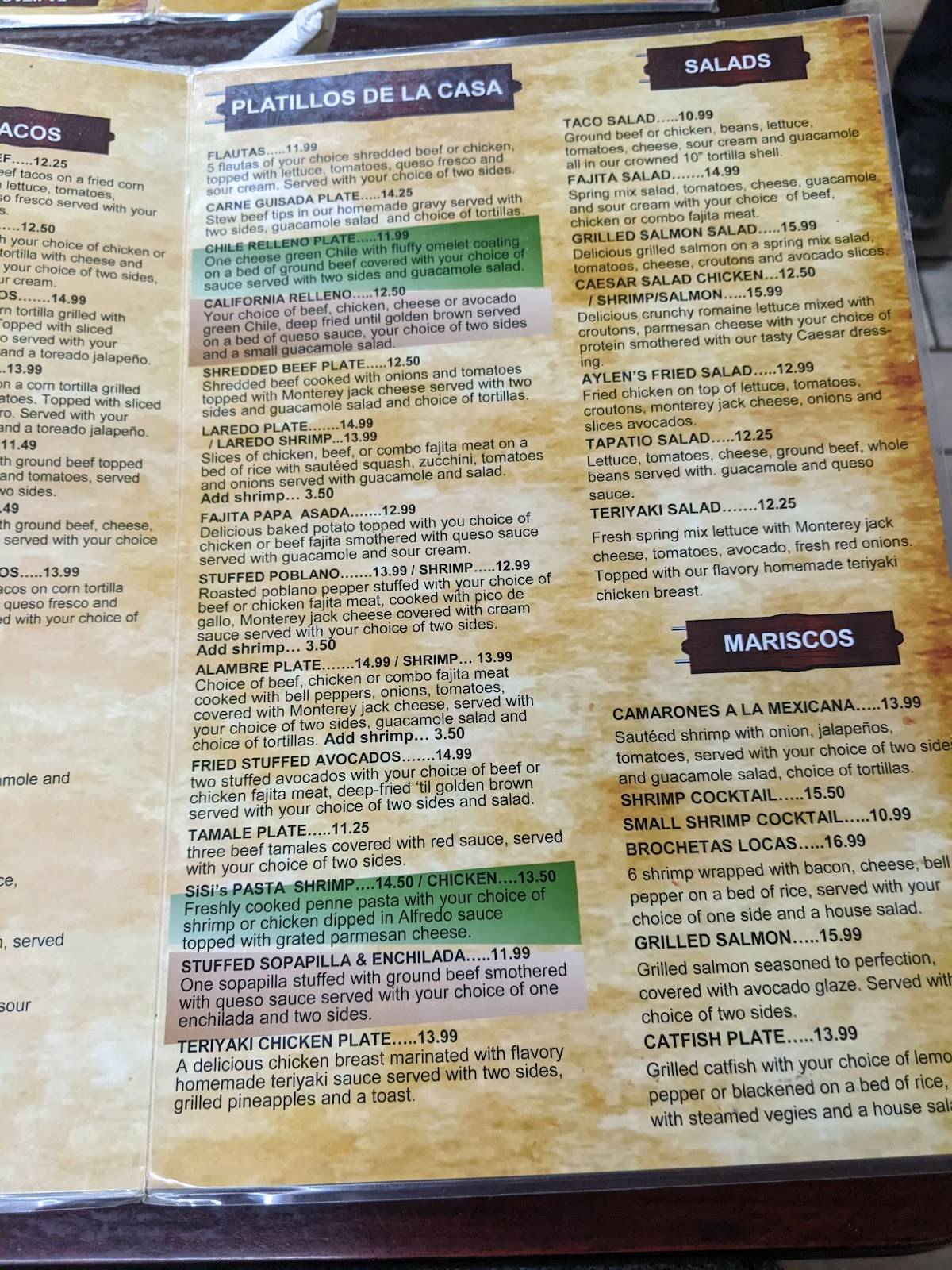 Menu at LOCO'S RESTAURANT & BAR, Littlefield