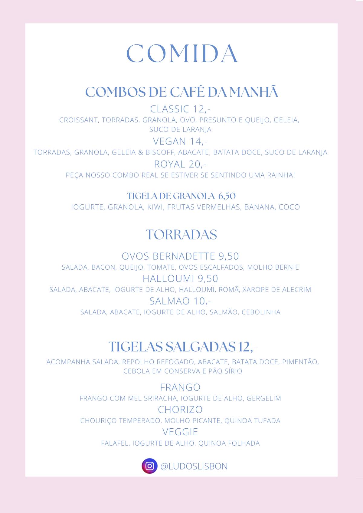 Menu em LUDO'S restaurante, Lisboa