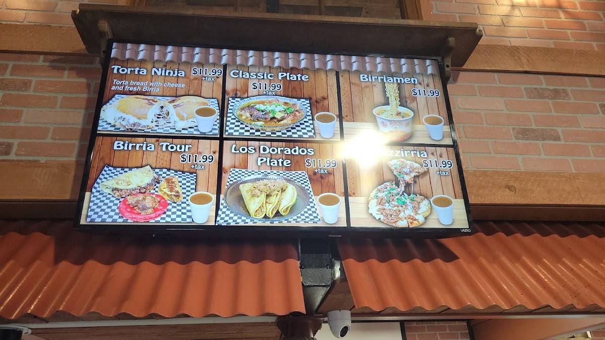 Menu at La Super Birria restaurant, Santa Ana