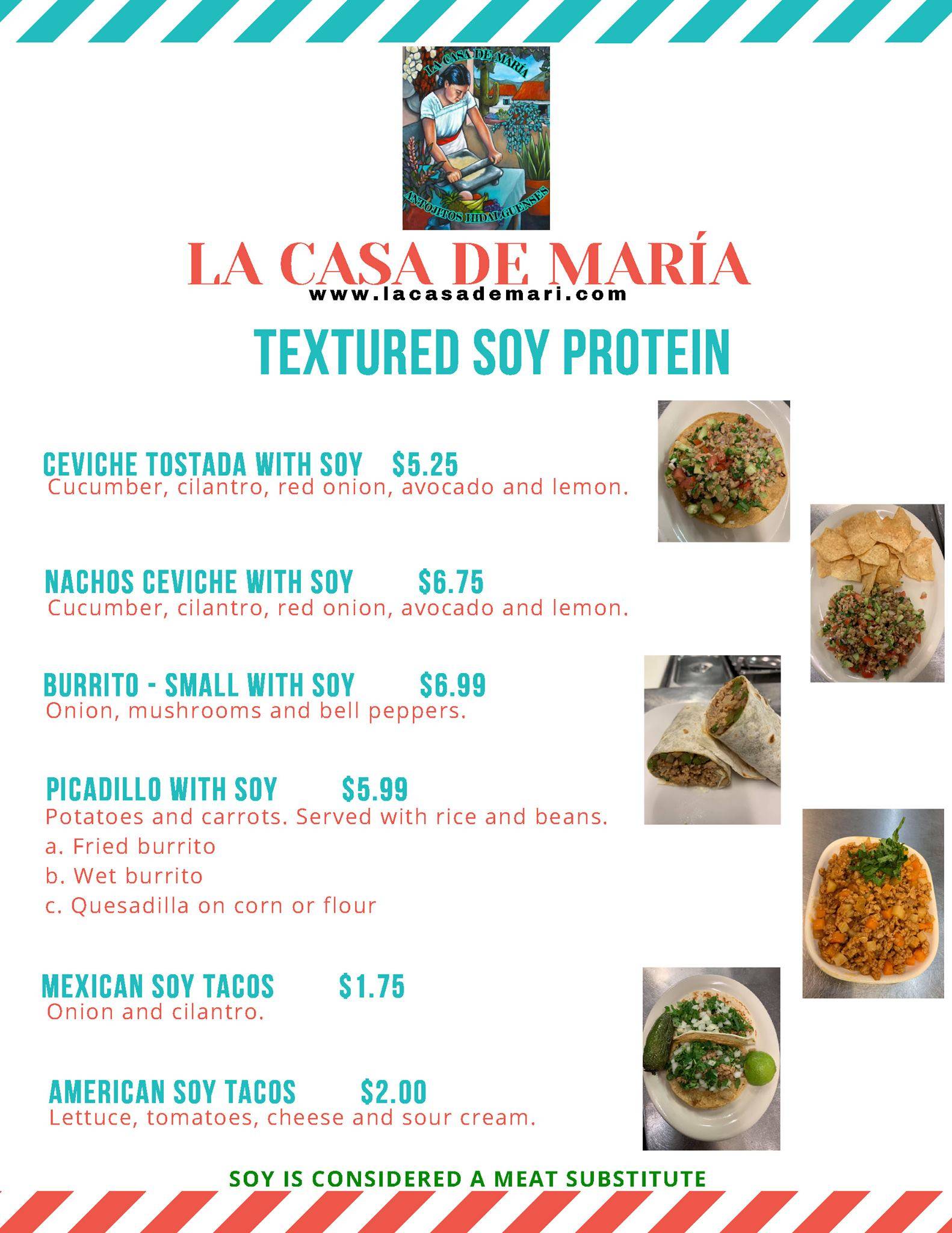 Menu at La casa de Maria restaurant, Dowagiac