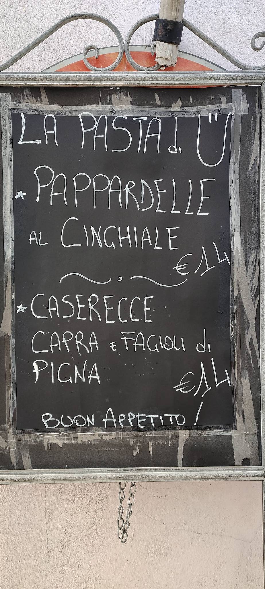 Menu da La pasta di U ristorante, Dolceacqua