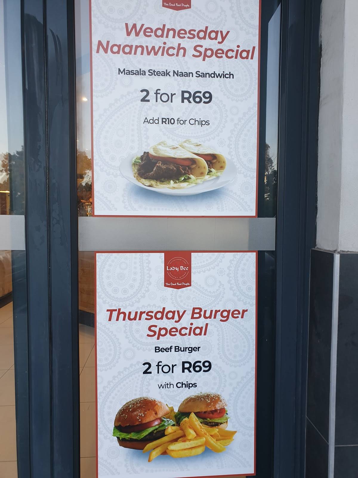 Menu at Lady Bee restaurant, Cape Town, Kromboom Rd