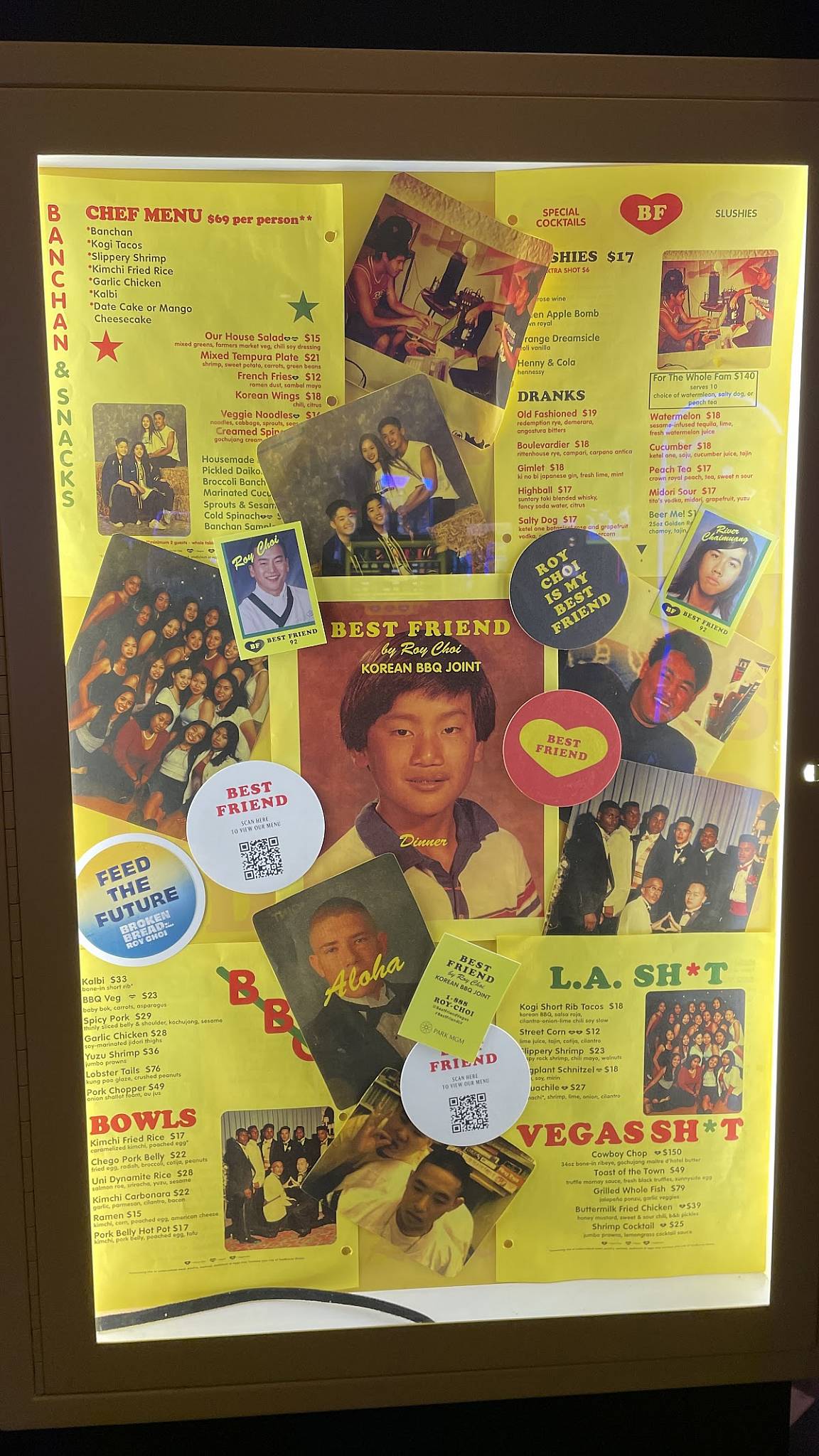 Menu at Best Friend restaurant, Las Vegas