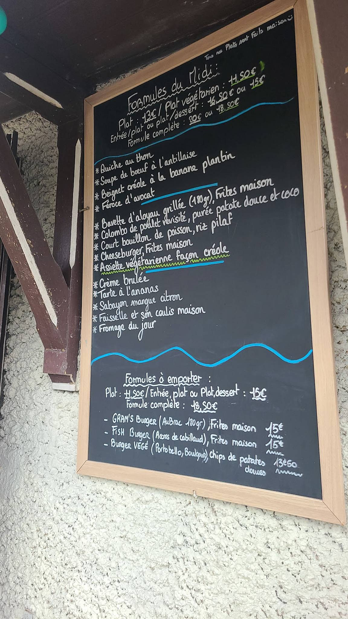 Menu au Le Gramophone restaurant, Orsay