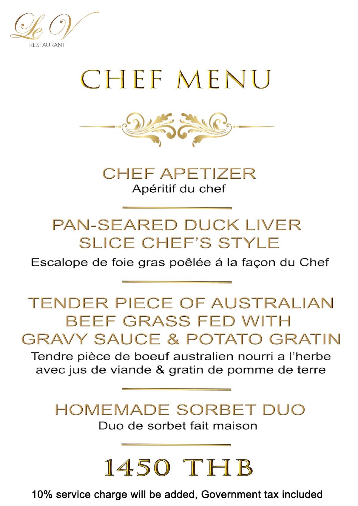Menu at Le Versace Lounge Rooftop pub & bar, Pa Tong