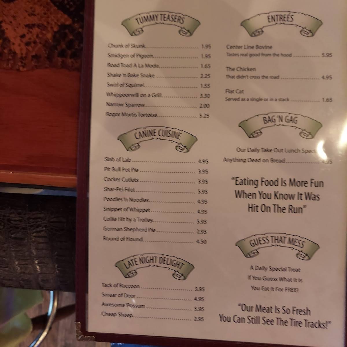 Menu at Linger Lodge Restaurant, Bradenton