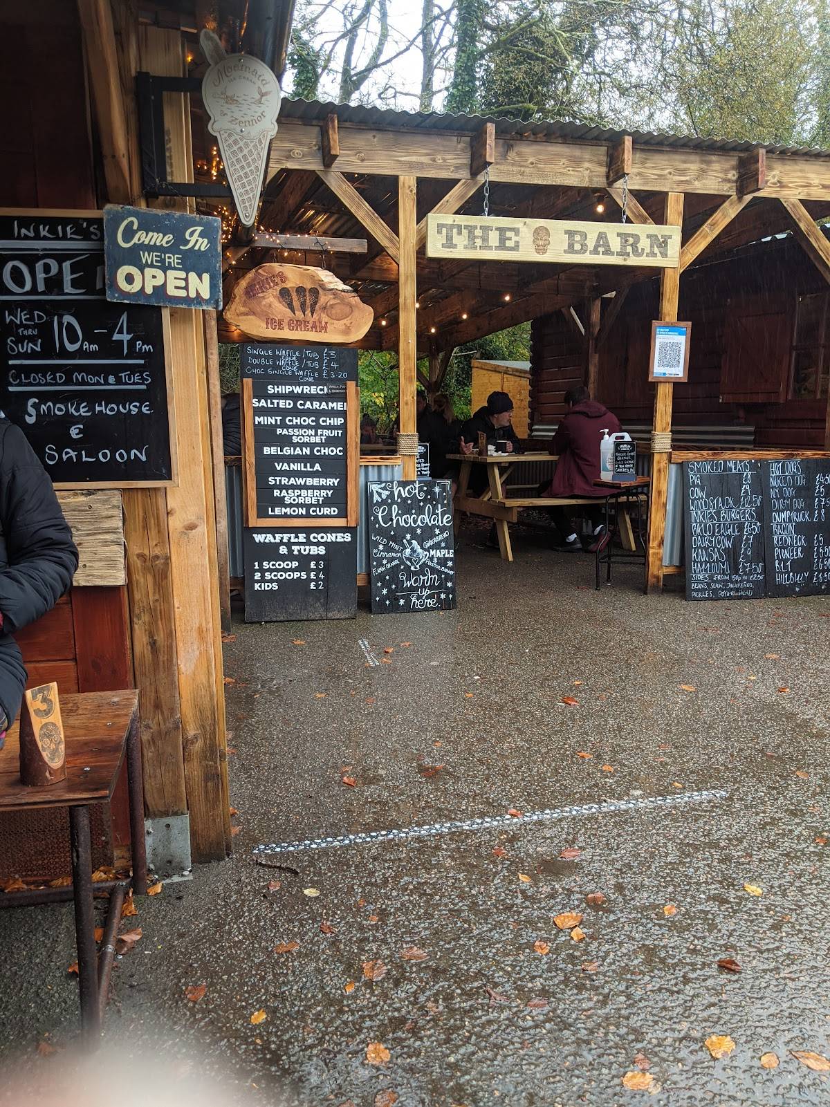 Menu at Inkie's Smokehouse restaurant, Liskeard