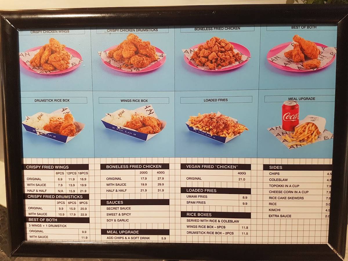 Menu at Little Ban Ban restaurant, Adelaide