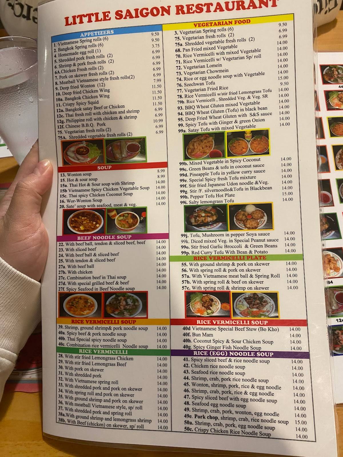 Menu at Little Saigon Restaurant, Regina, 817 Victoria Ave