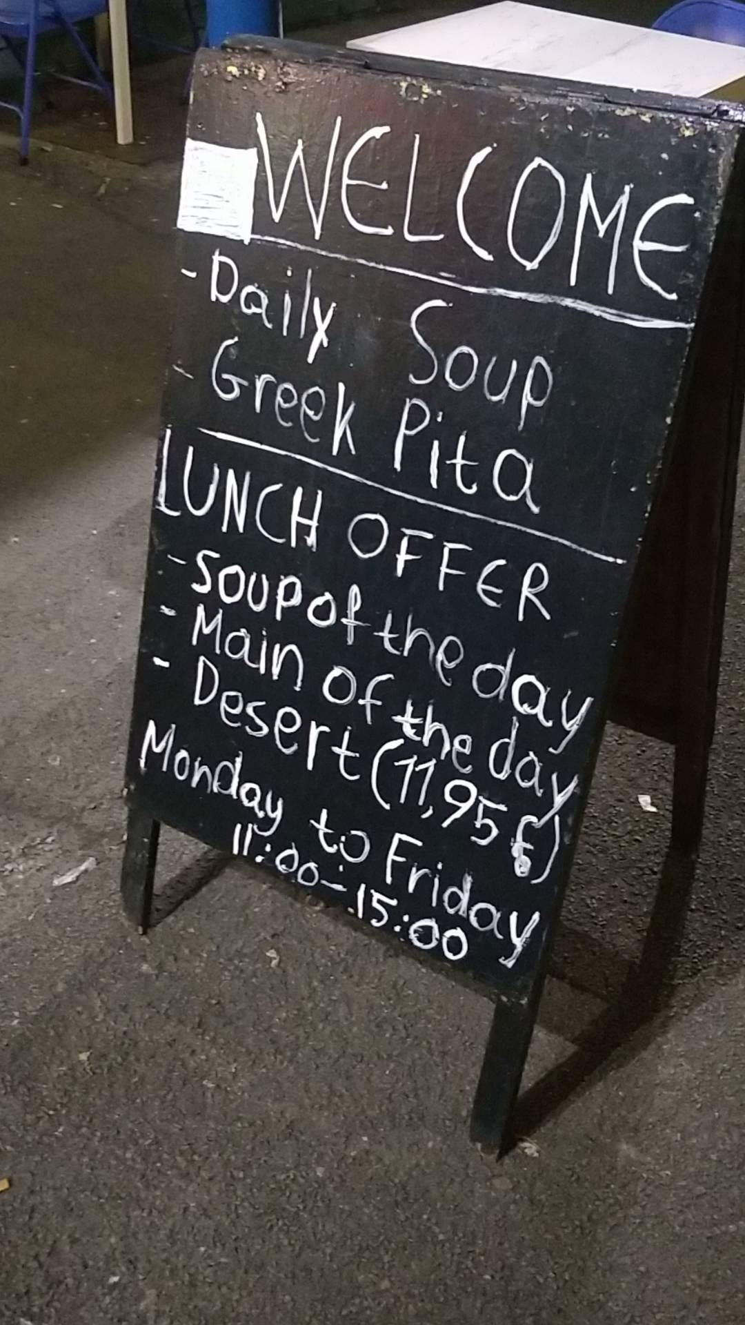 Menu at White Tower restaurant, Llandudno