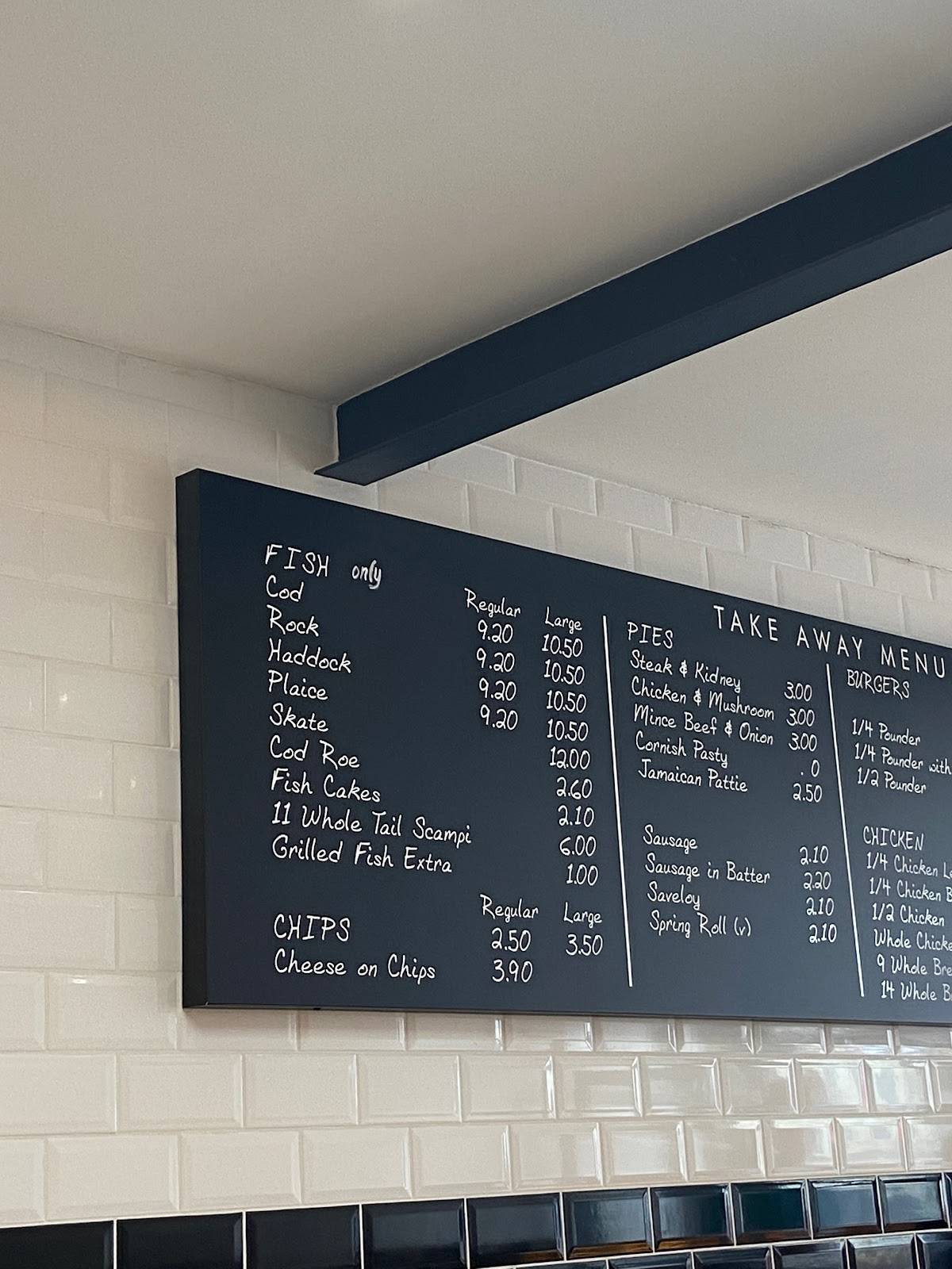 Menu at Fish Lounge restaurant, London, 99 Brixton Hill