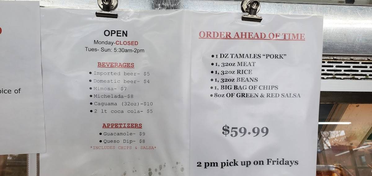 Menu at Los Alamos Cocina restaurant, Kansas City, Summit St