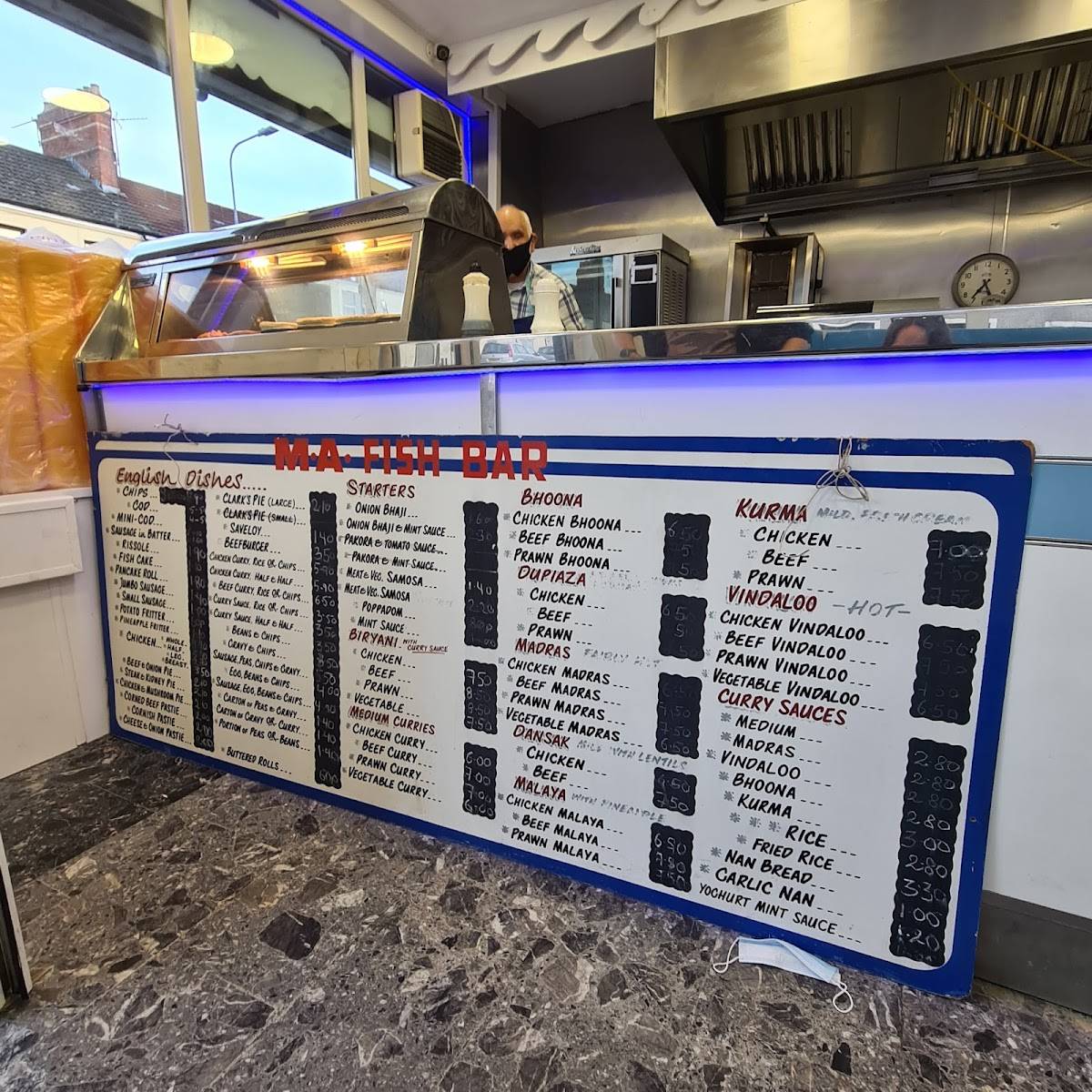 Menu at M A Fish Bar, Cardiff