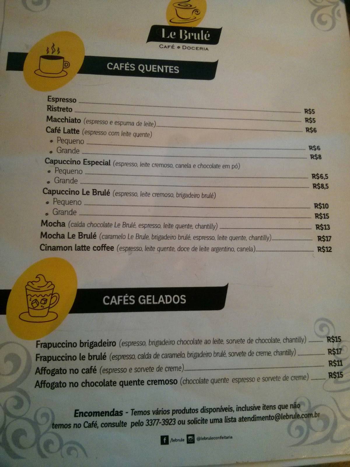 Menu em Le Brulé Café & Doceira, Maceió, Rua General João Saleiro Pitão