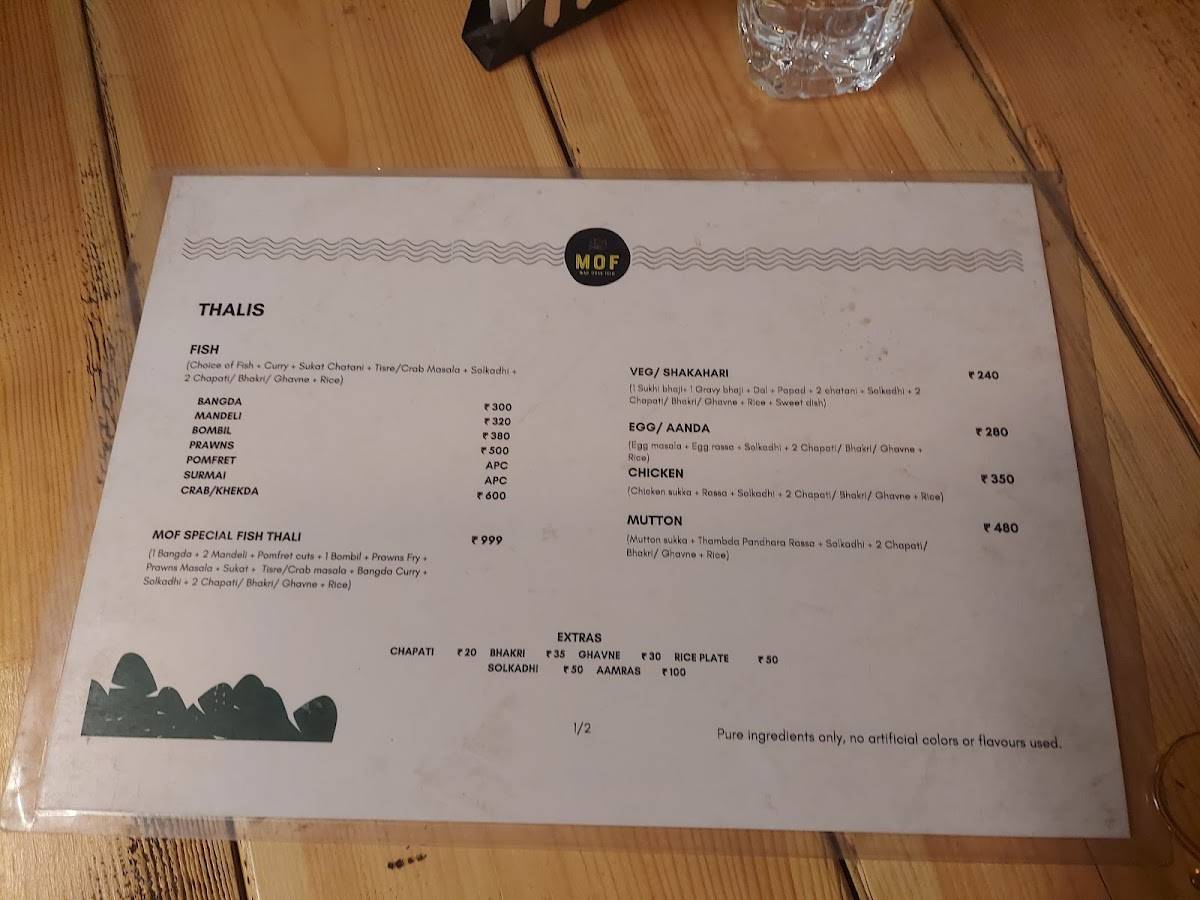 Menu at Mad Over Fish, Pune