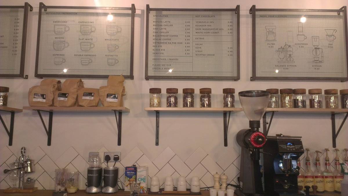 Menu at Foundation Coffee House, Manchester, Sevendale House