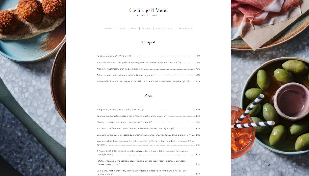 Menu at Marnong Estate - Winery restaurant, Mickleham