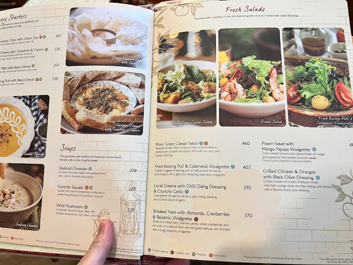 Menu at Mary Grace, Ayala Malls The 30th restaurant, Pasig