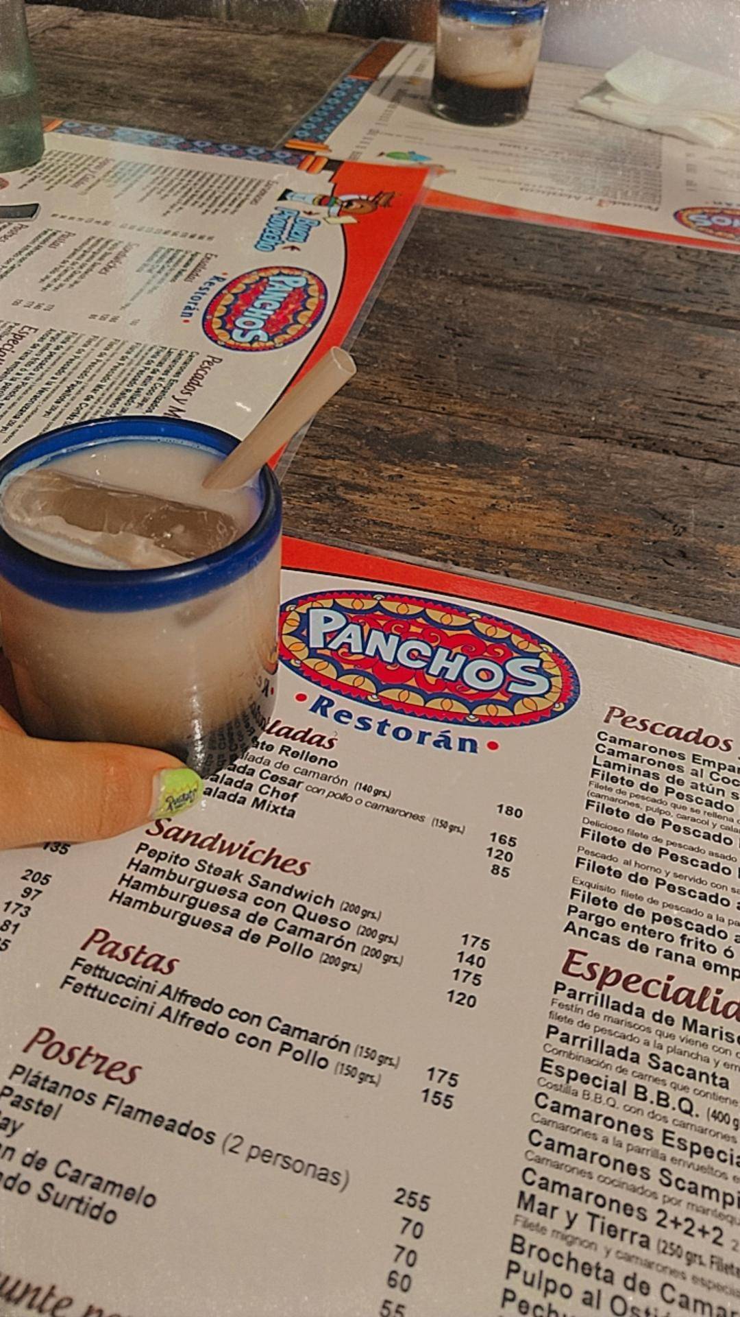 Carta de Restaurant Panchos, Mazatlán, Av. Camaron Sabalo 1614-B