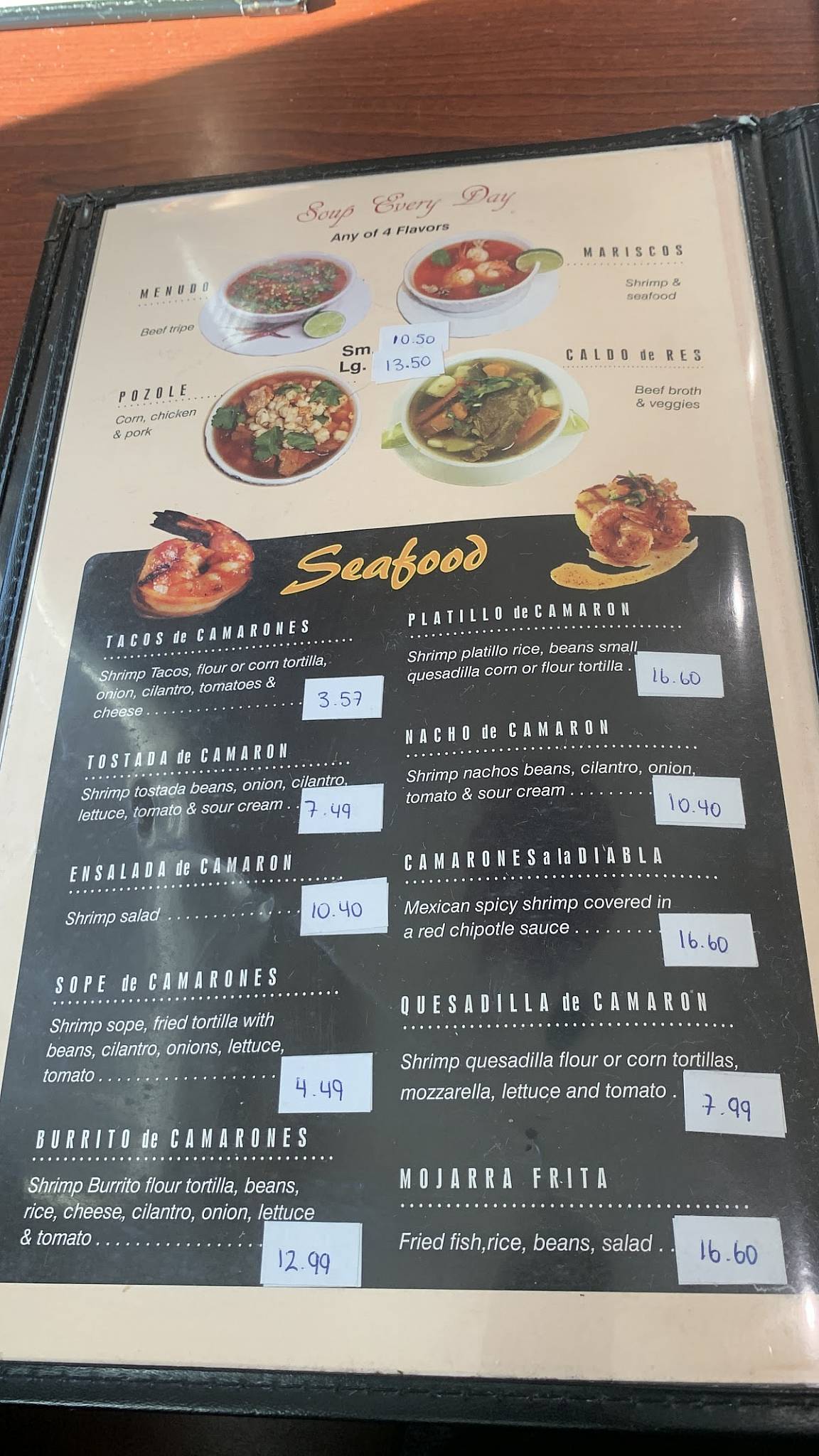 Menu at Tacos Mi Nacho restaurant, Meriden