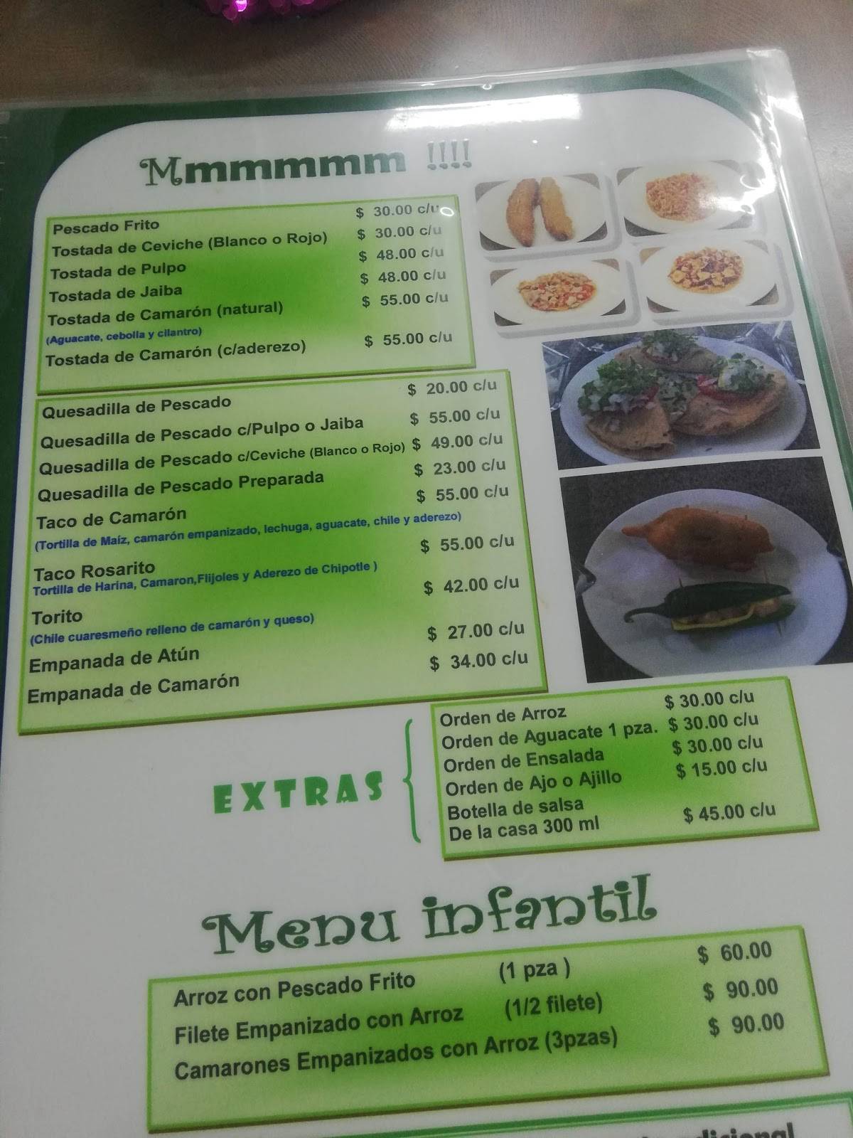Carta del restaurante Mariscos Don Panchito, Ciudad del México ...