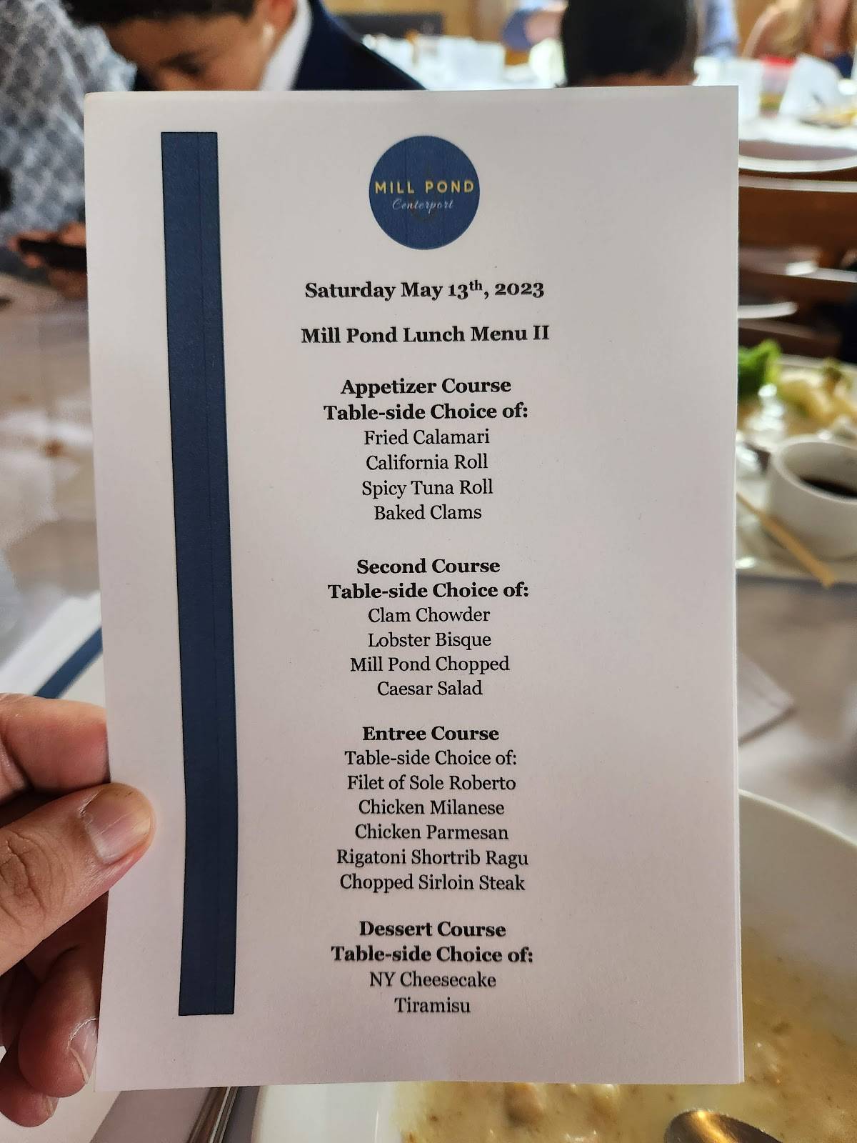 Menu at Mill Pond House steakhouse, Centerport