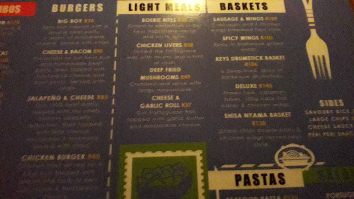 Menu at Mojo’s on Davenport restaurant, Durban