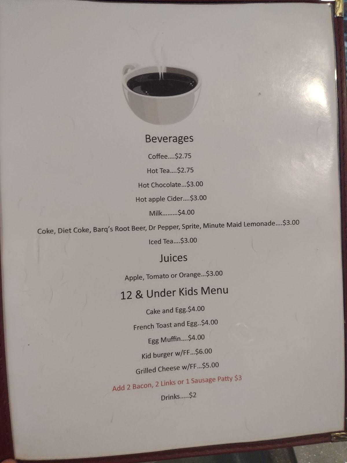 Menu at Monte's Just A Bite restaurant, Blaine