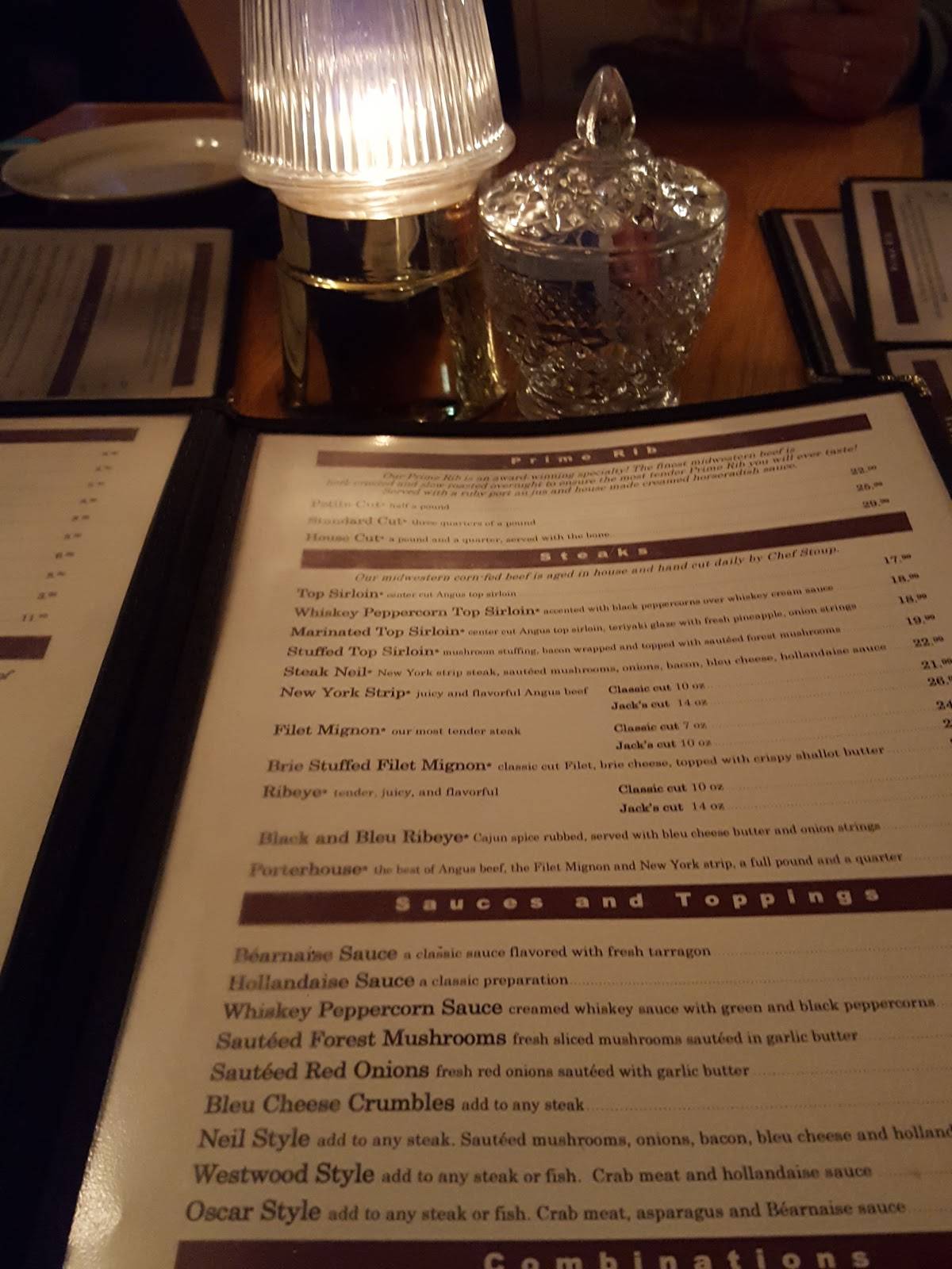 Menu at Mountain Jacks Steakhouse, Lafayette