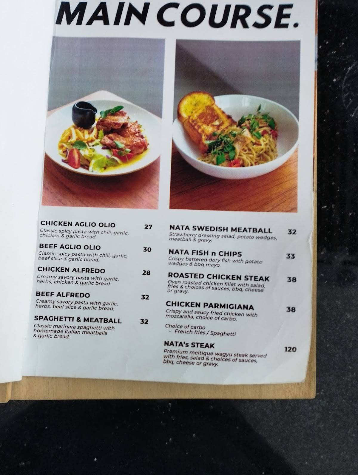 Menu at Nata Coffee and Eatery restaurant, Blitar