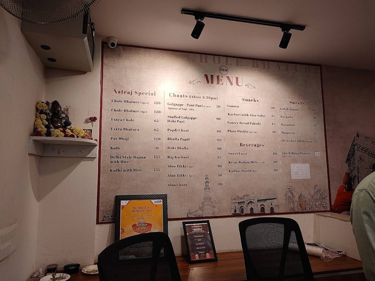 Menu at Natraj Chole Bhature Paharganj Wale, Bengaluru