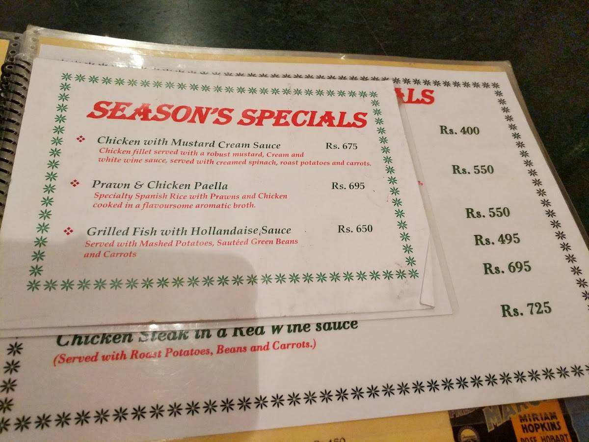 Menu at The Big Chill Cafe, New Delhi, Kailash Colony Market
