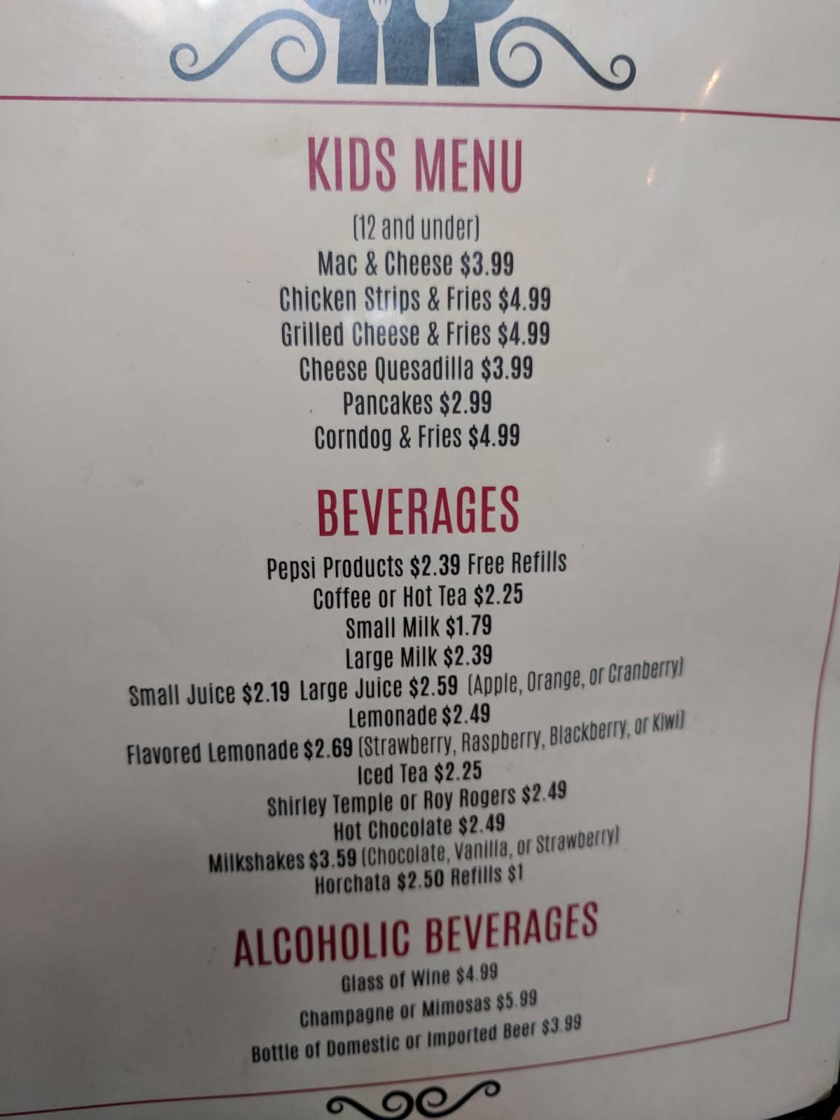 Menu at Noe Jose Cafe Family Restaurant, Oak Harbor
