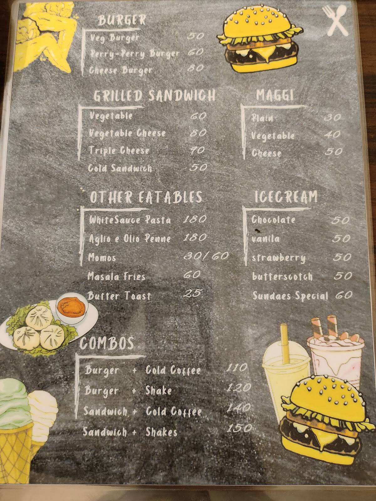 Menu at Nomad Wave, Rishikesh