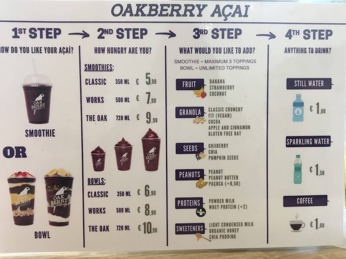 Menu em Oakberry Açaí - São Bento restaurante, Lisboa