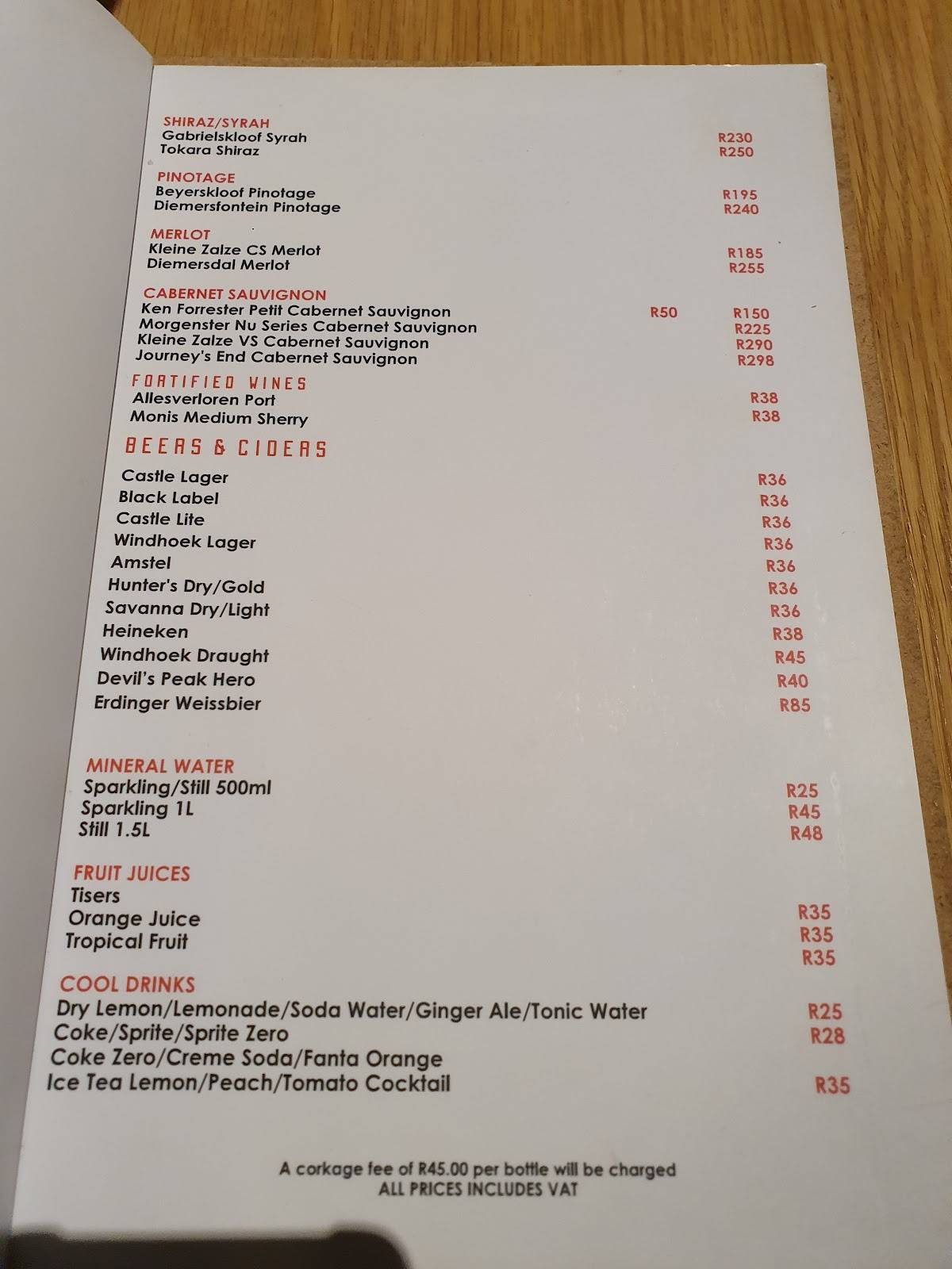 Menu at Oceans 8 Seafood & Sushi Somerset West restaurant, Cape Town